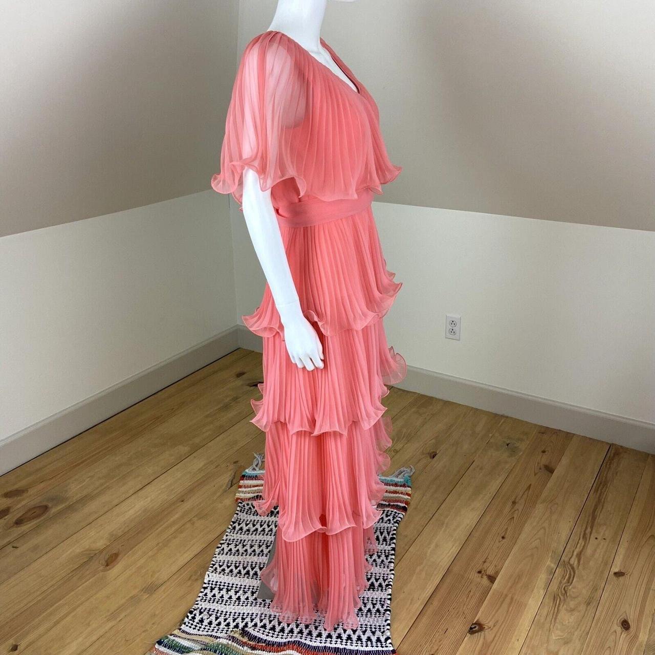 Vintage 70s Miss Elliette Salmon Pink Layered Sheer... - Depop