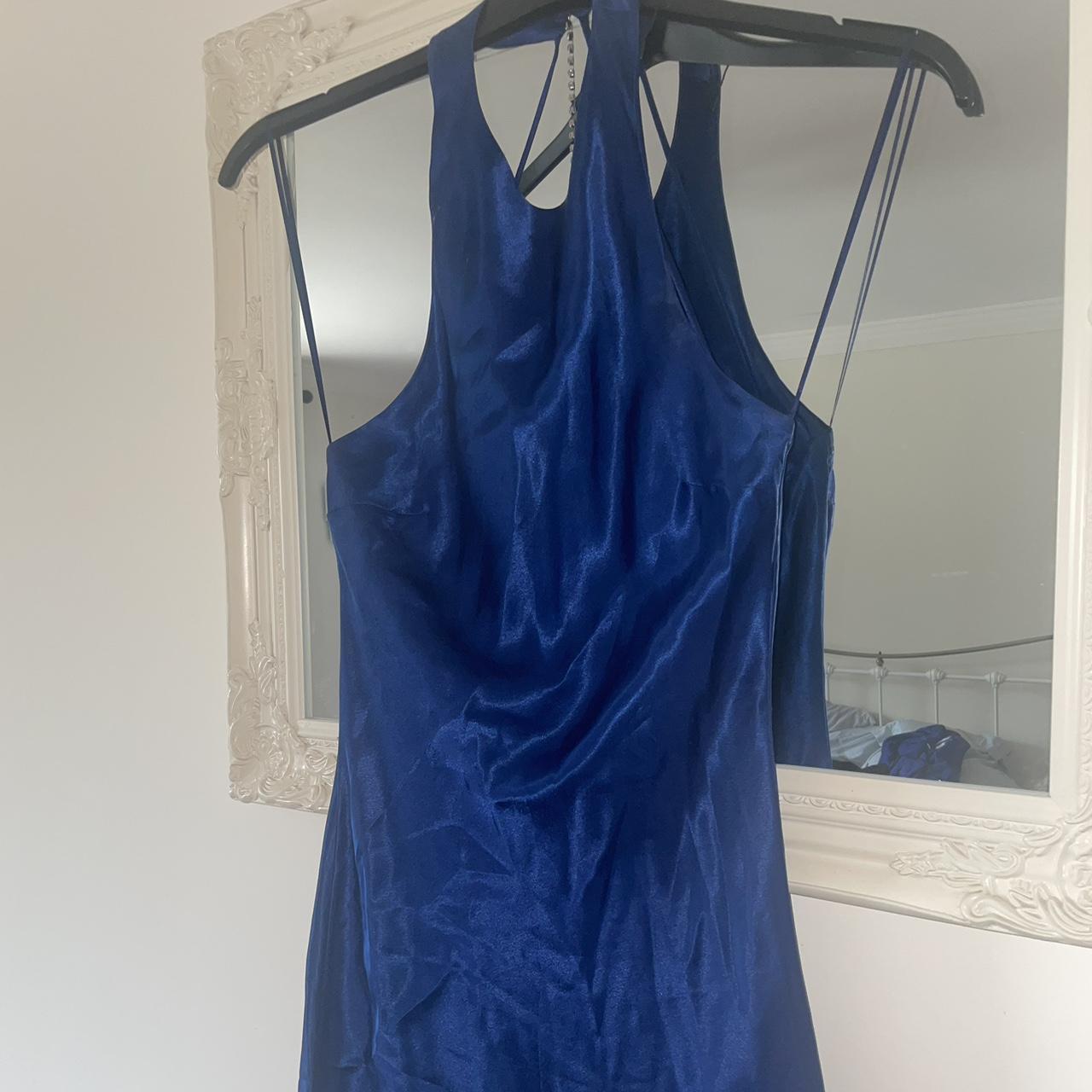 Zara blue satin mini dress #zara #zaradress... - Depop