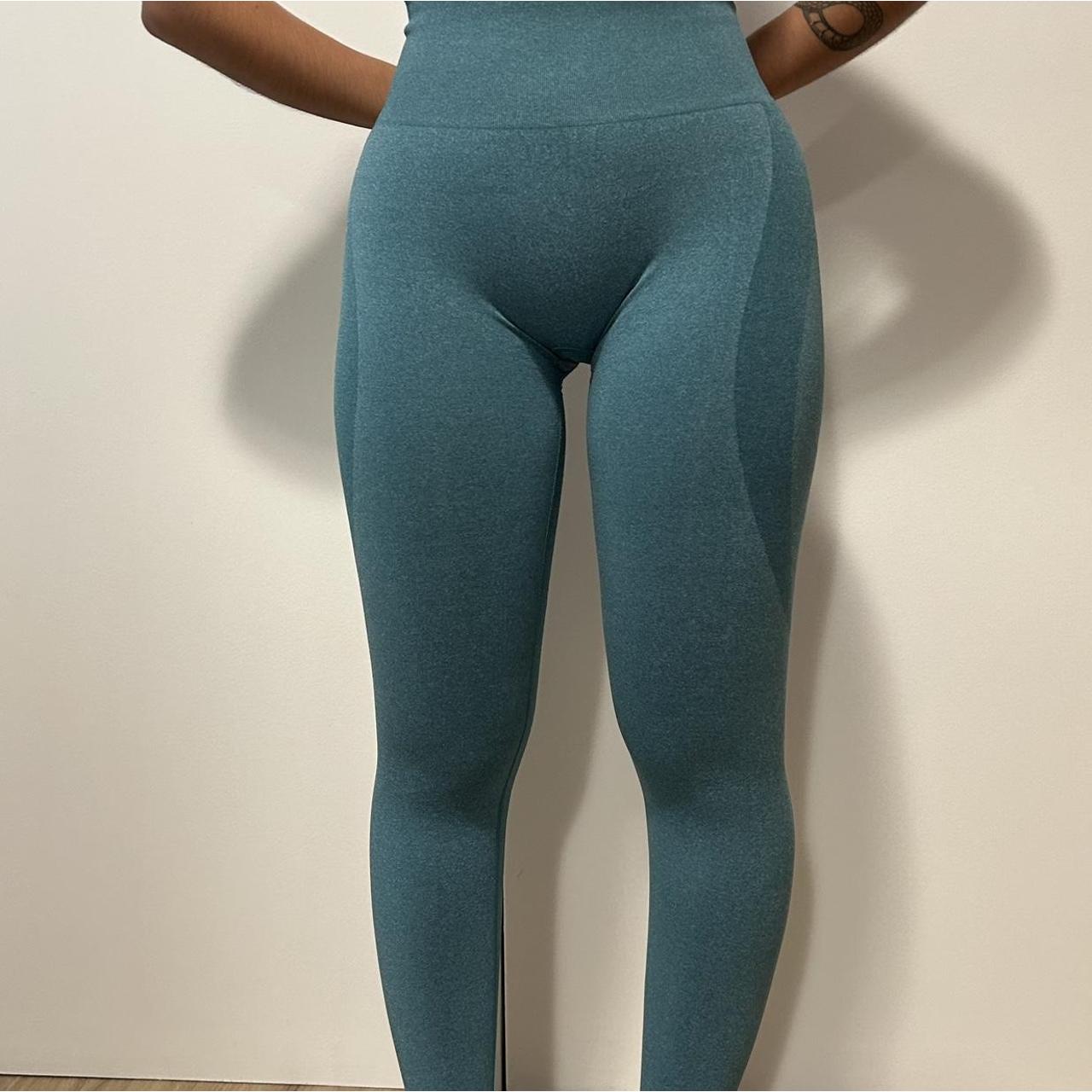 teal NVGT contour leggings / high waisted / very... - Depop