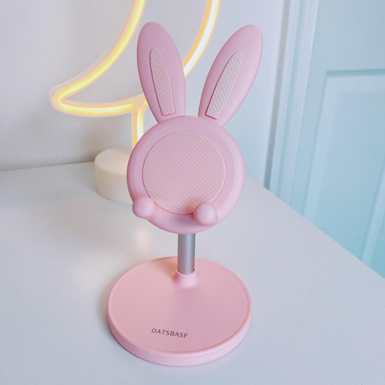 Pink Bunny Rabbit Phone Holder Desk Accessory Cute... - Depop