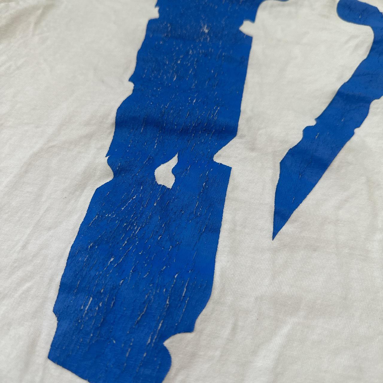 Vlone White Blue Friends Men's Shirt Small 18.5in x... - Depop