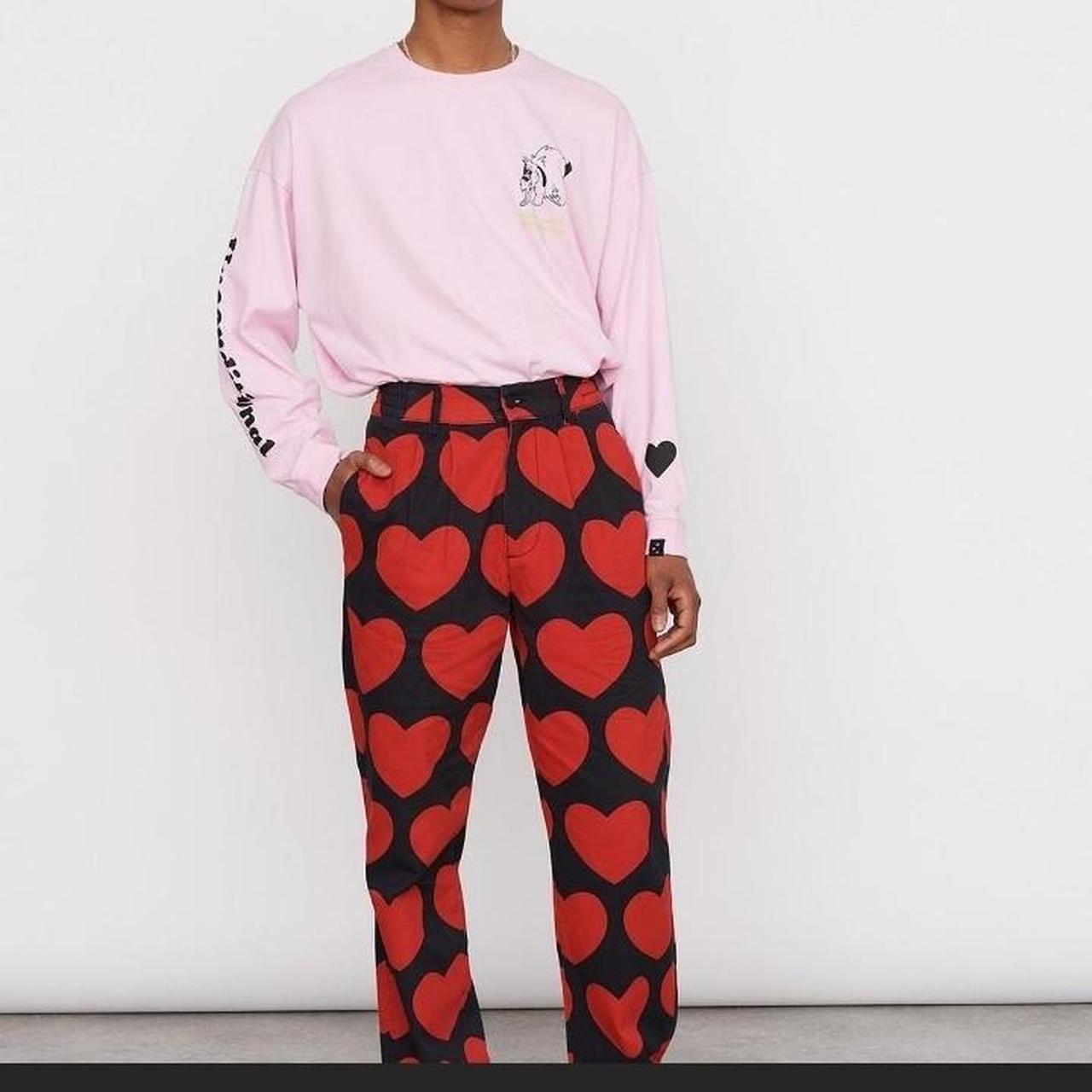 Lazy oaf heart patterned pants! Cute heart design... | Depop