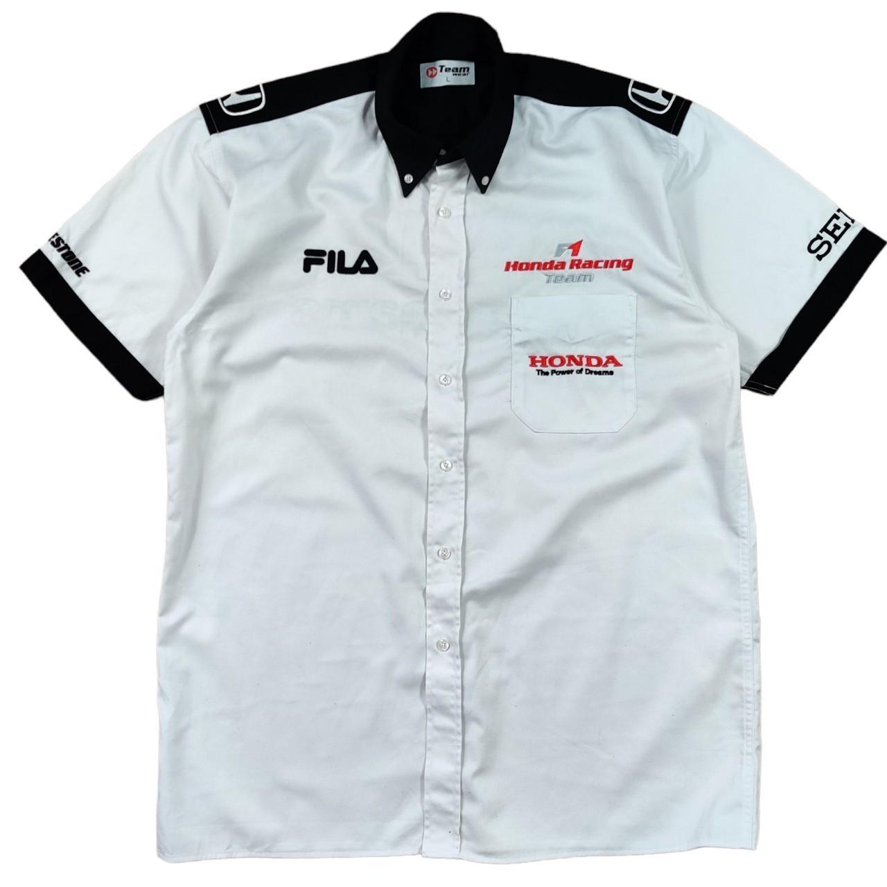 FILA HONDA RACING BUTTON UP SHIRT Y2K BAGGY BIKE... - Depop