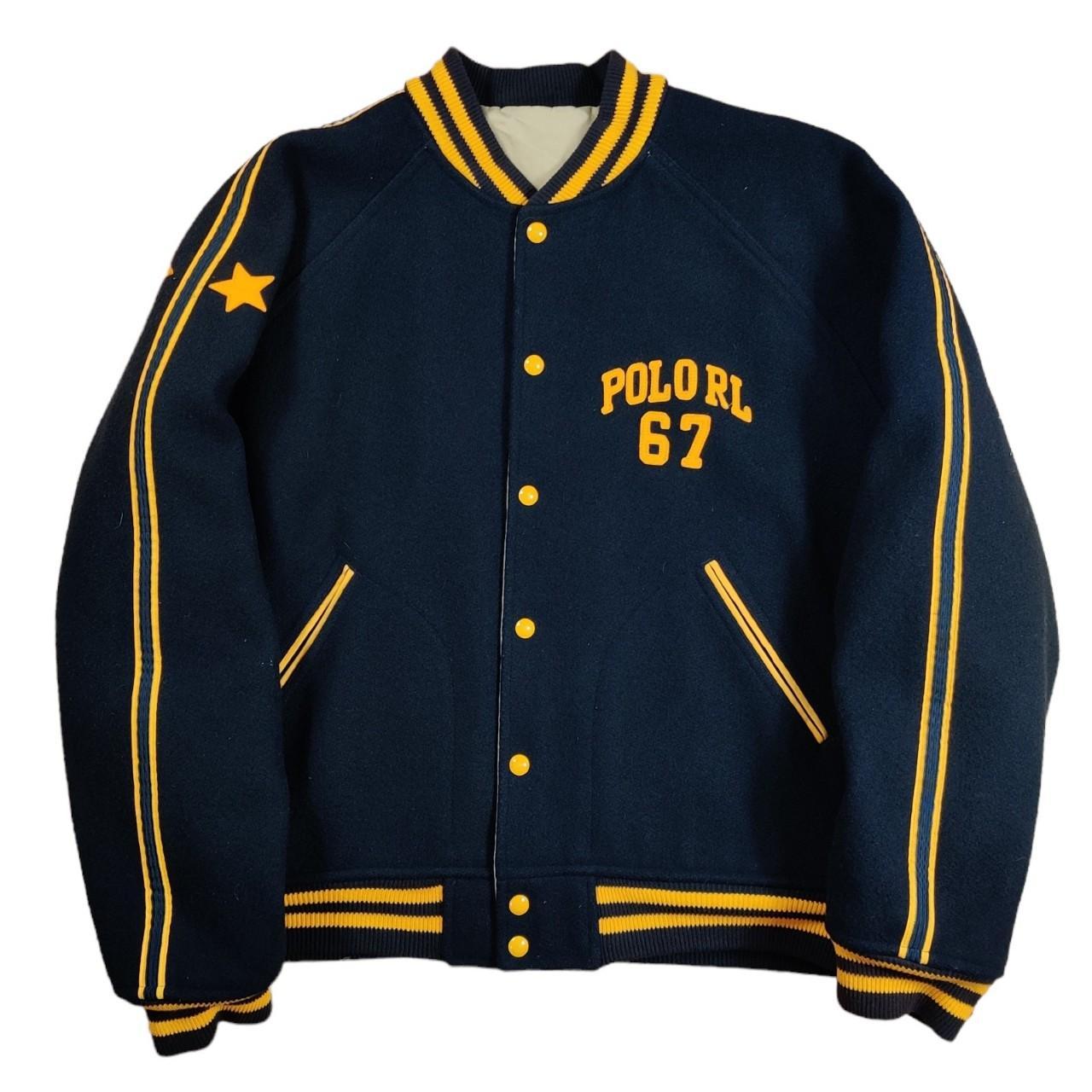 Polo Sport Men's Navy and Yellow Jacket | Depop