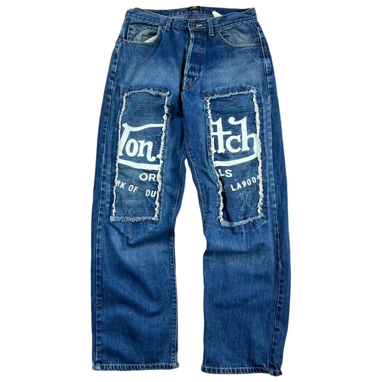 VON DUTCH JEANS DENIM PANTS Y2K 00S DRIP DRILL JADED... - Depop