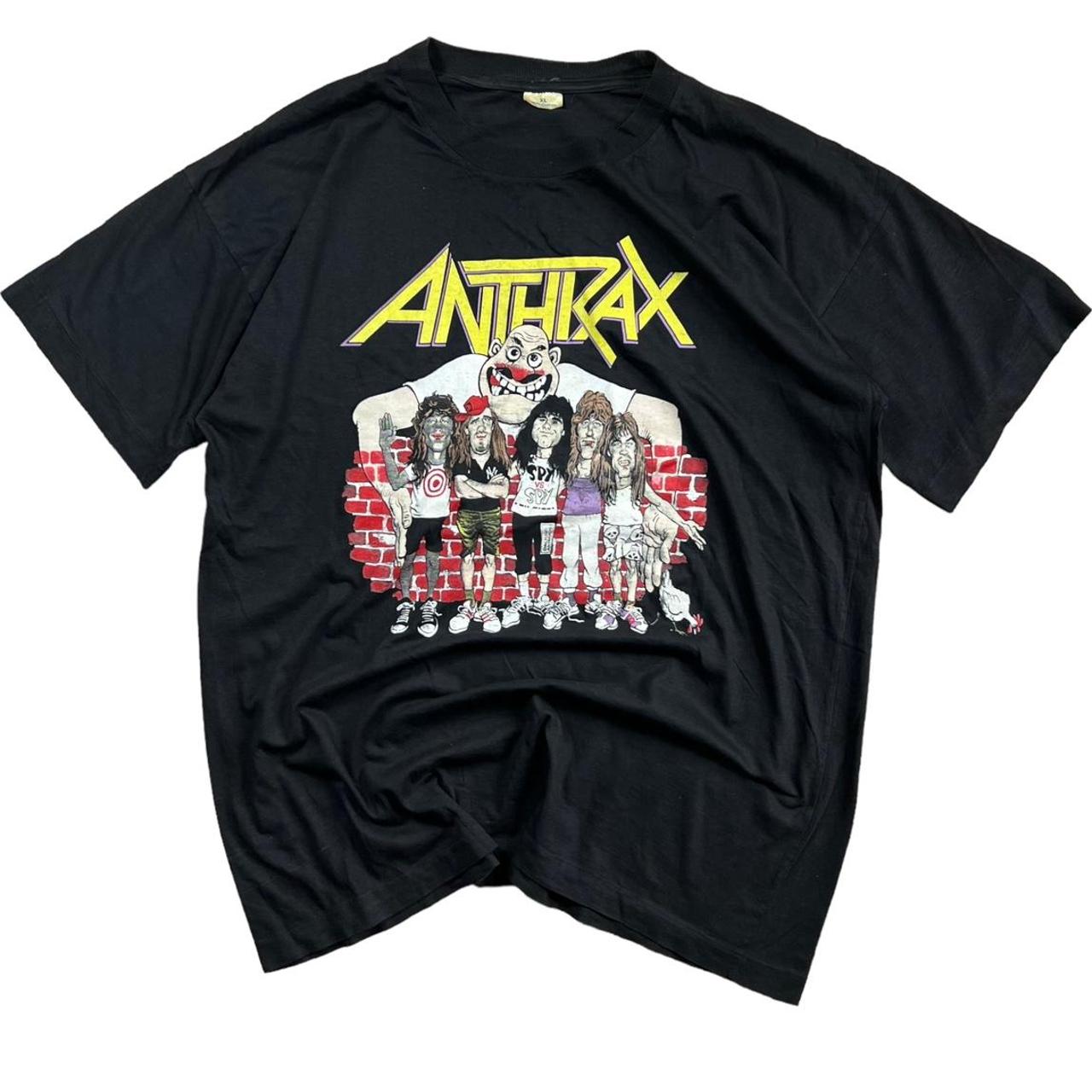 ANTHRAX T-SHIRT BAND TEE 80S 90S ROCK JERSEY... - Depop