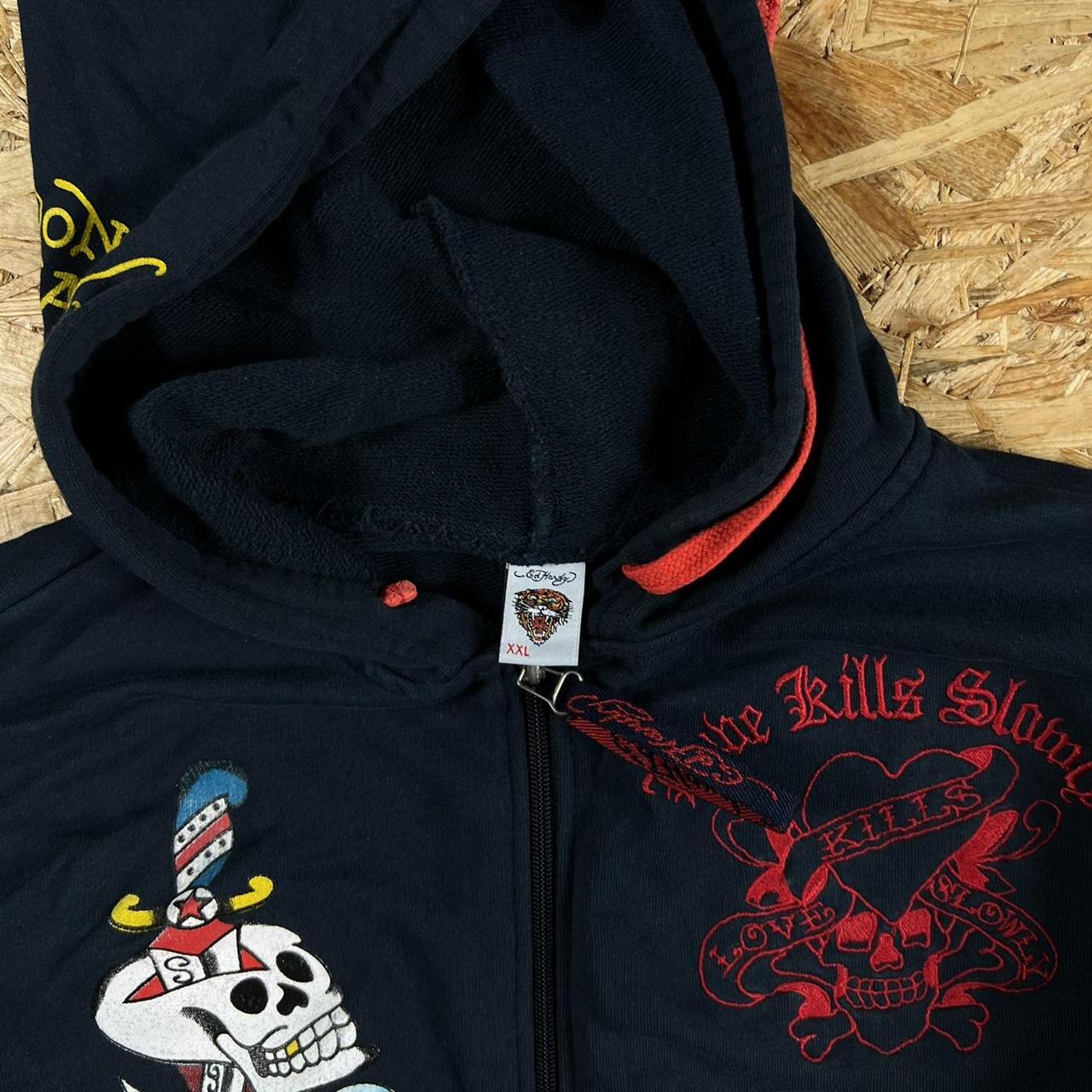 ED HARDY ZIP HOODIE Y2K 2000S EDGY CYBER TATTO... - Depop