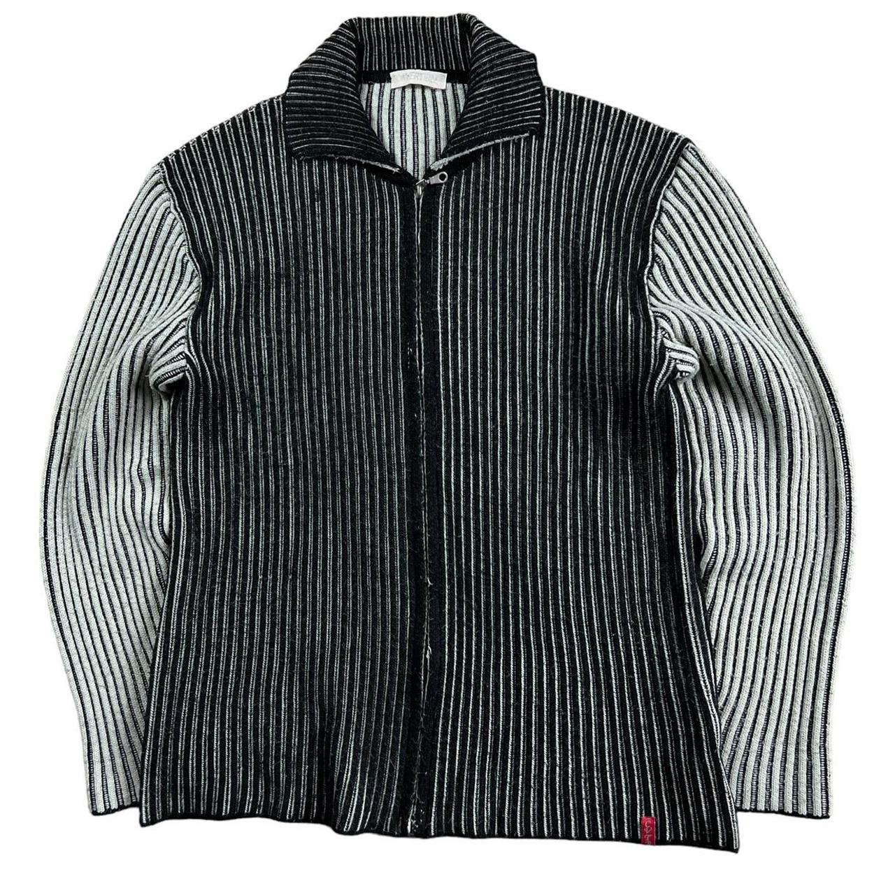 SWEATER JUMPER KNIT Y2K 2000S RIBBED UTILITY CYBER... - Depop