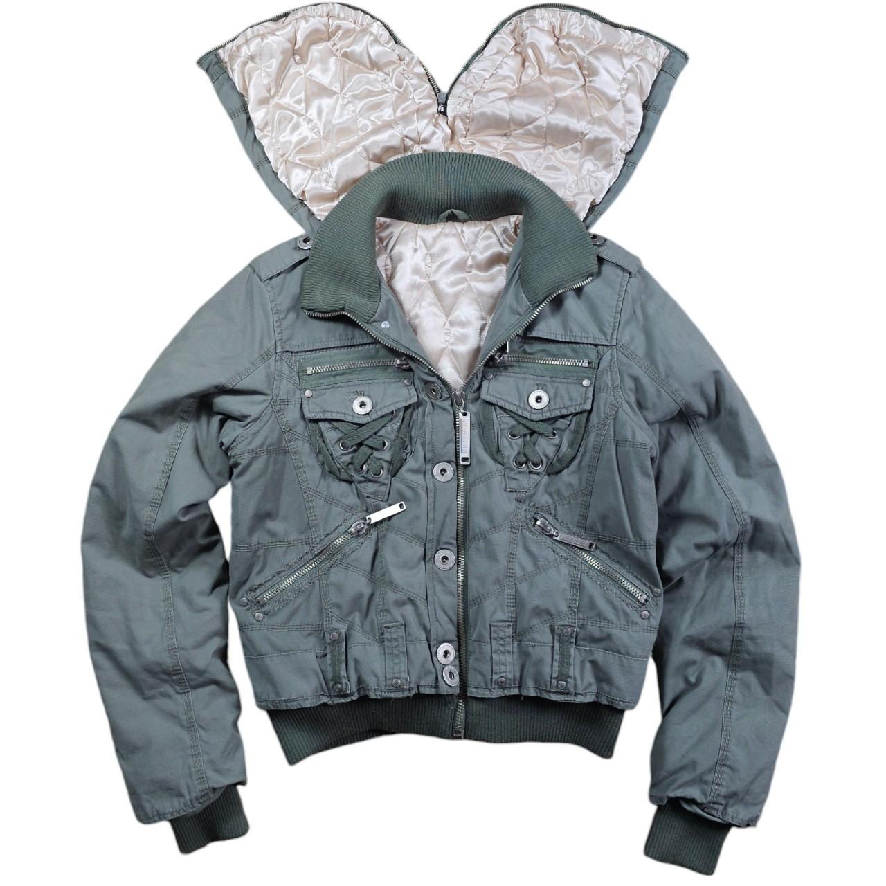 KHAKI CROPPED BOMBER JACKET N2B MILITARY ARCHIVE... - Depop