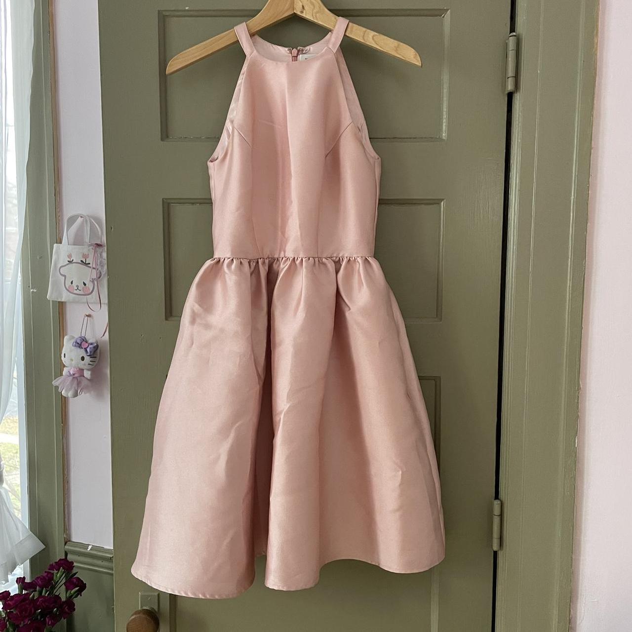 pink satin cupcake formal dress from modcloth (the... - Depop