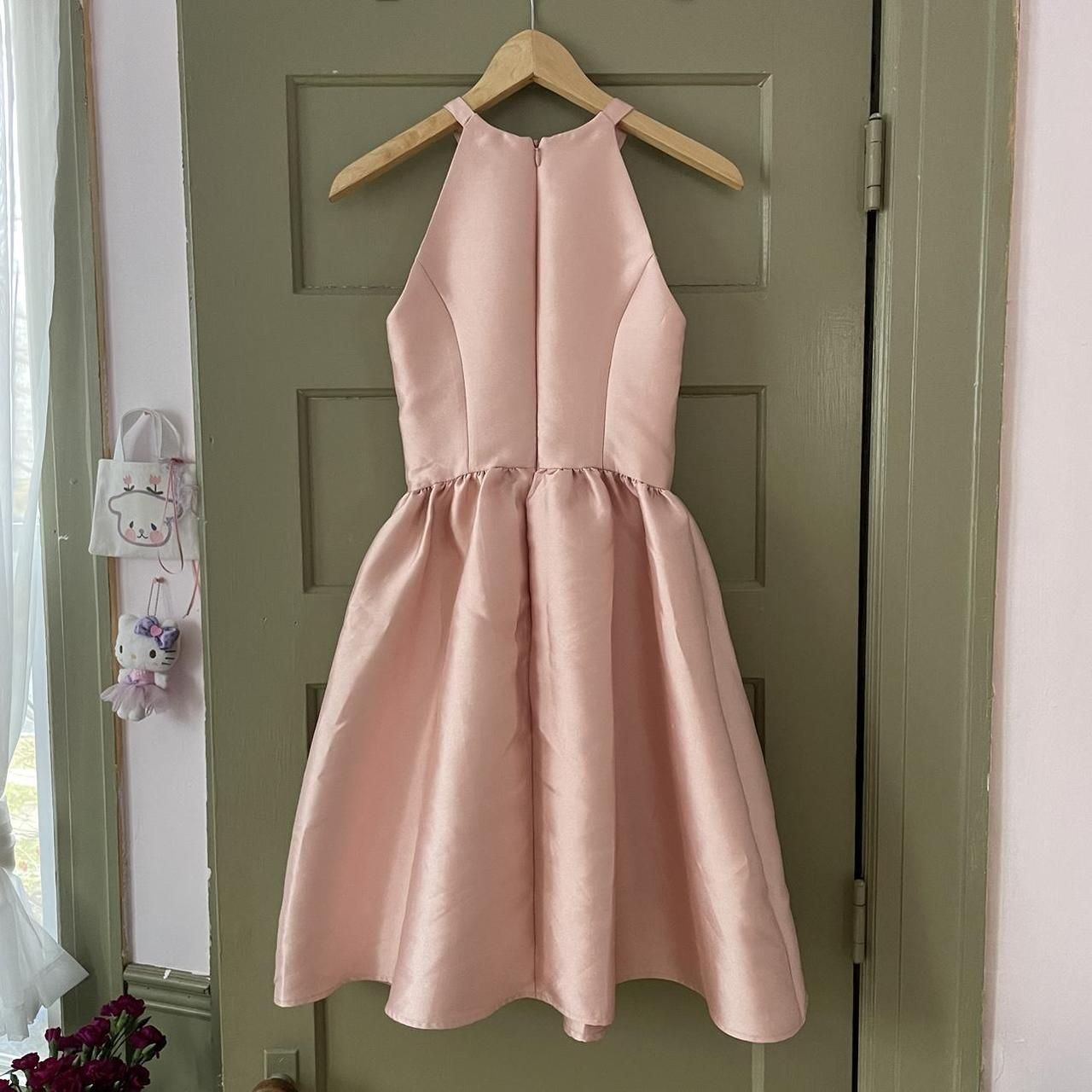 pink satin cupcake formal dress from modcloth (the... - Depop
