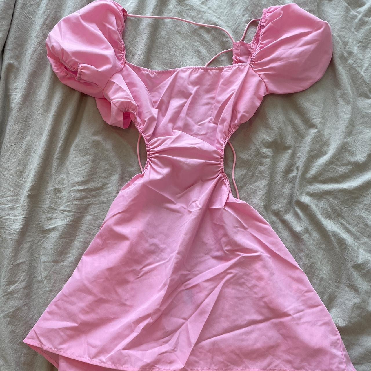 Cute Pink Cut Out Tie Back Dressπ Teenie Tiny Stain Depop
