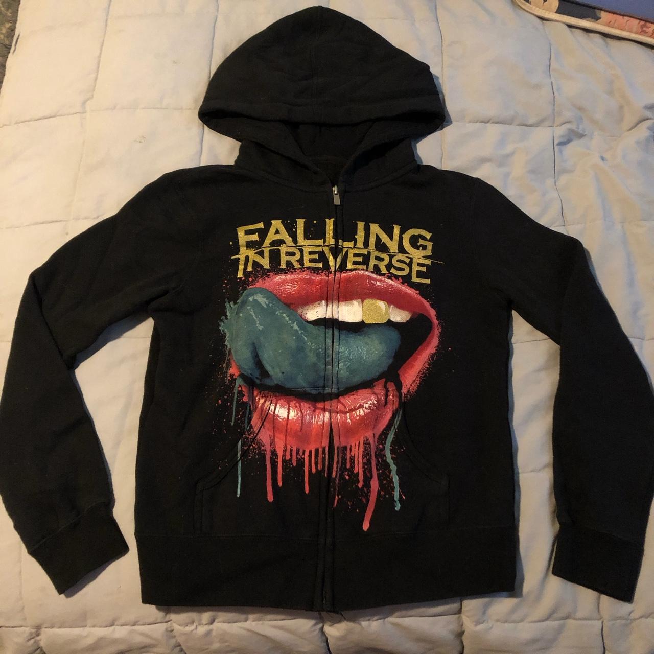Falling in Reverse zip-up hoodie from Hot Topic.... - Depop