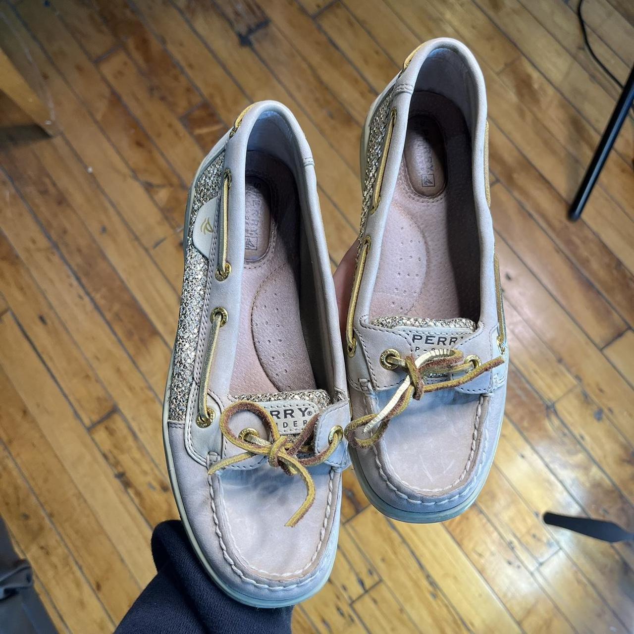 Dusty Rose Pink Sparkle Leather Sperry Top-Sider... - Depop