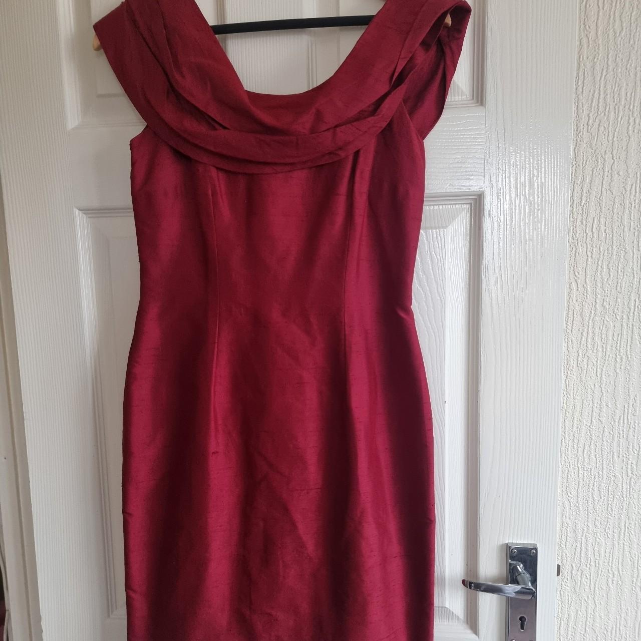 Monsoon Twilight Vintage 100% Silk Burgundy Red... - Depop