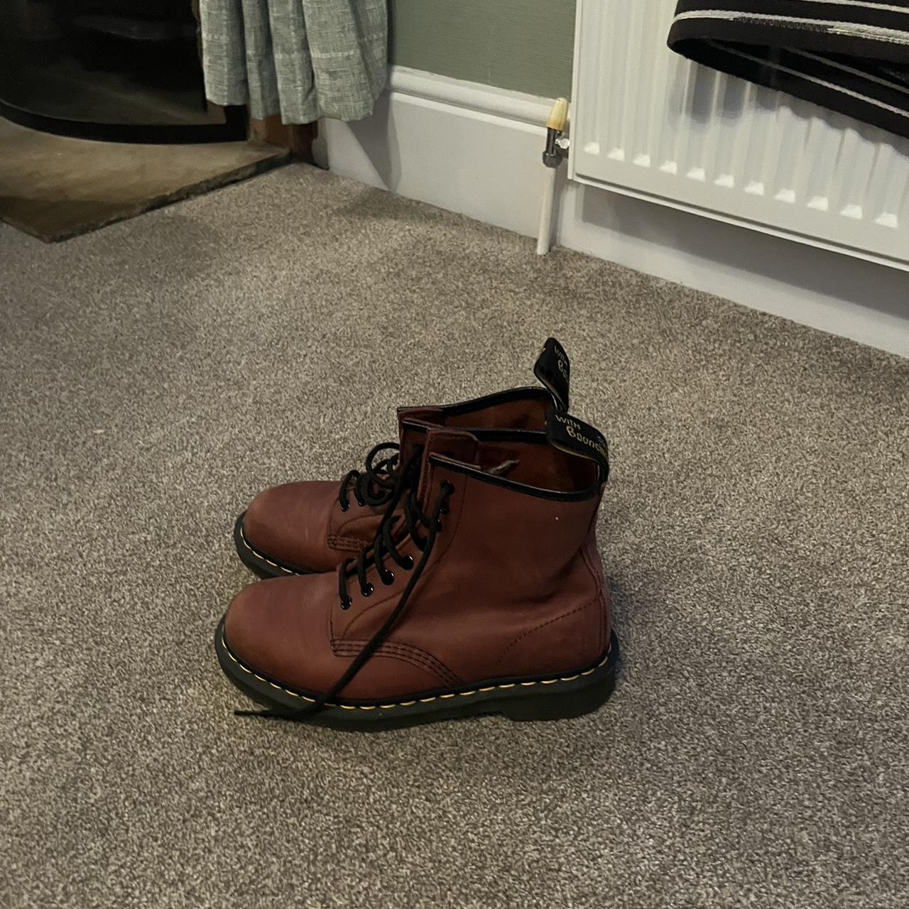 Cherry Red Doc Marten Boots - Depop