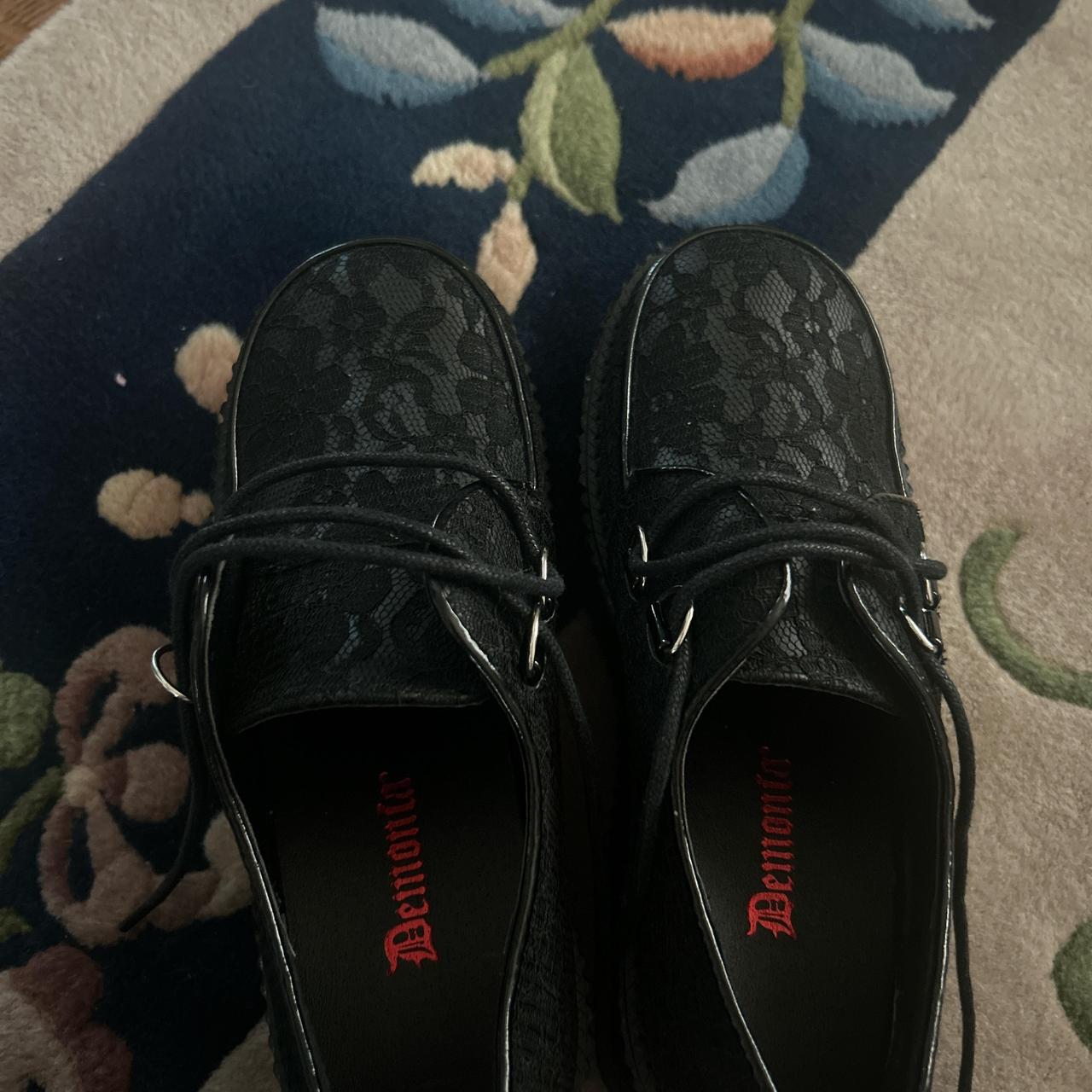 Black Demonias 212 lace-up platform shoes with nice... - Depop