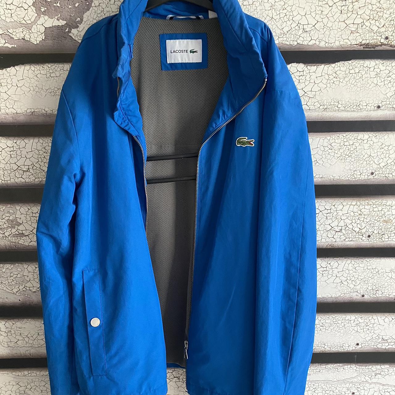 Lacoste blue collared jacket Size: M Condition:... - Depop