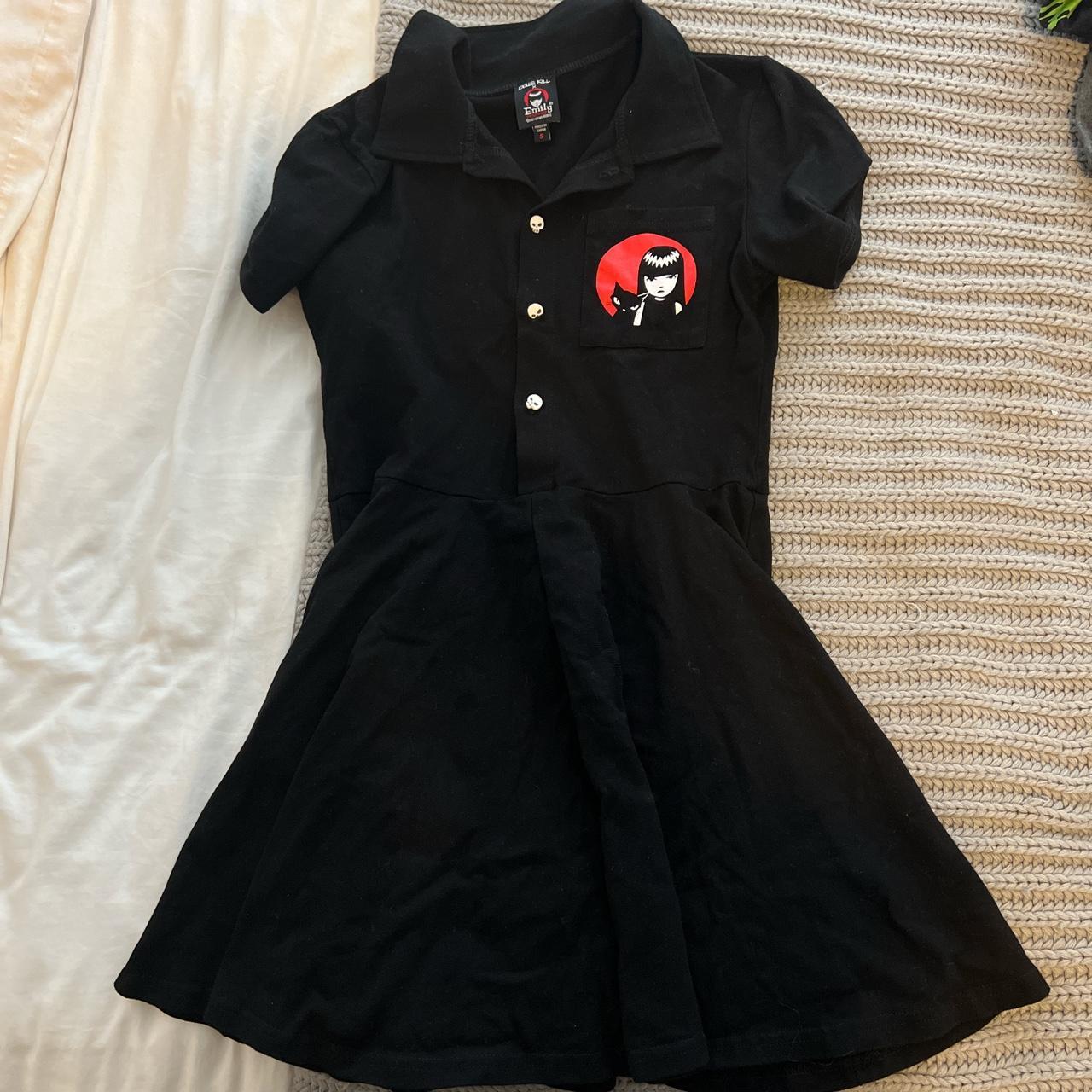 Emily the Strange black collared dress never worn, i... - Depop