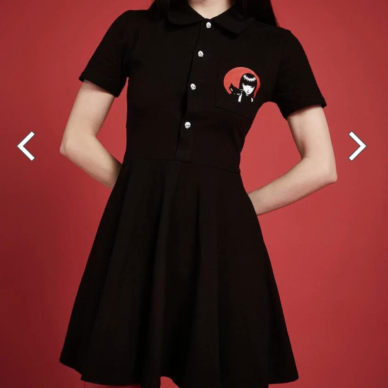 Emily the Strange black collared dress never worn, i... - Depop