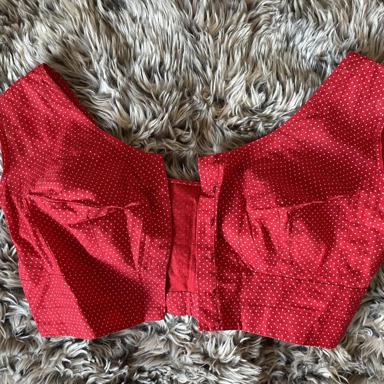 Vintage Polka Dot Corset Top Fits Uk 46 B Depop