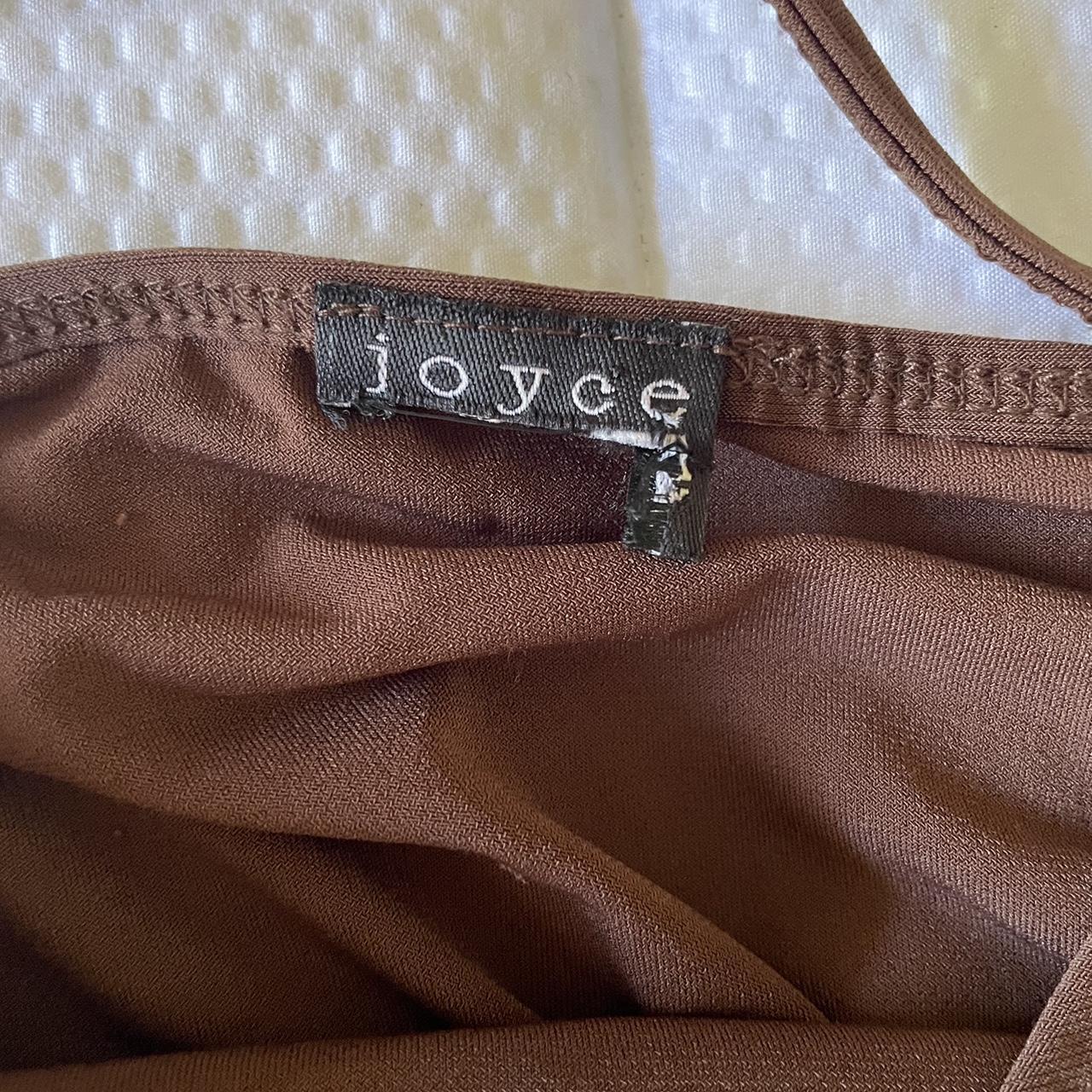 joyce brand brown mesh fairy core top with... - Depop