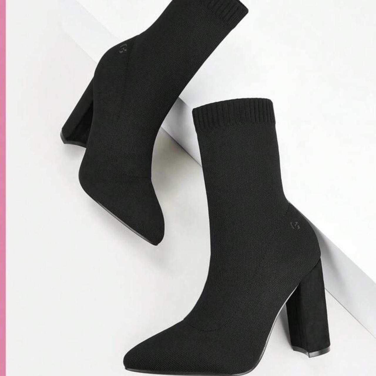 Black sock boots. Never been worn, flawless condition 🖤 - Depop