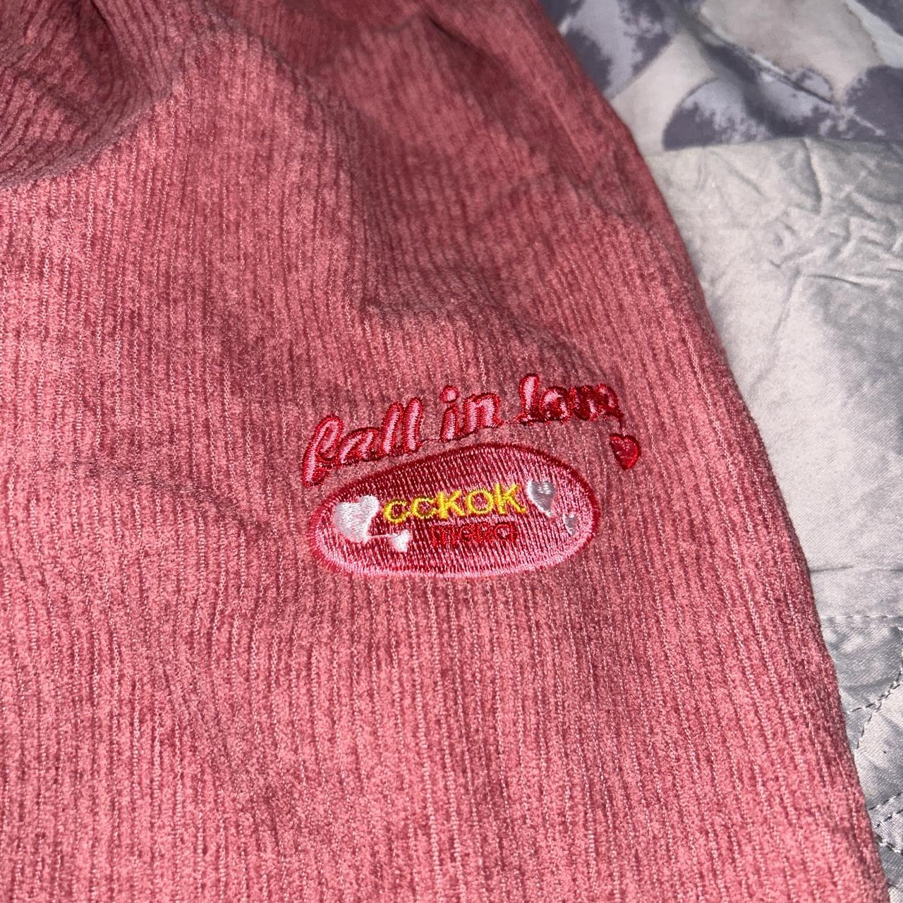 Pastel pink corduroy cargo trousers Pull in... - Depop