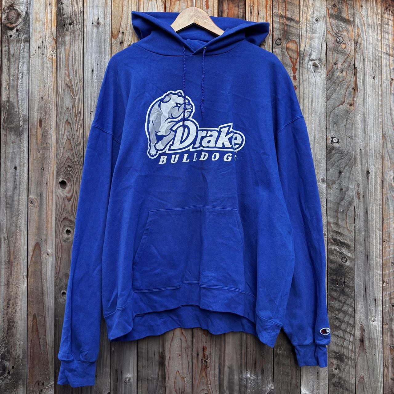 Mens Champion Drake Bulldogs Blue Hoodie Jumper Size... | Depop