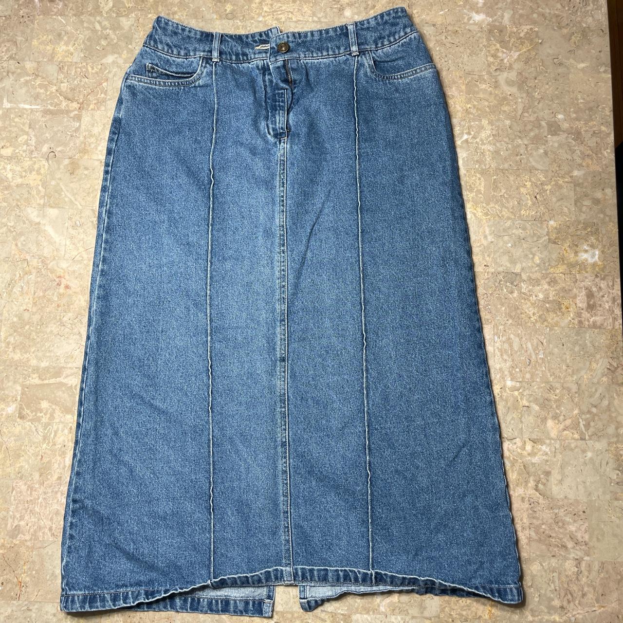 vintage christopher and banks denim skirt this... - Depop