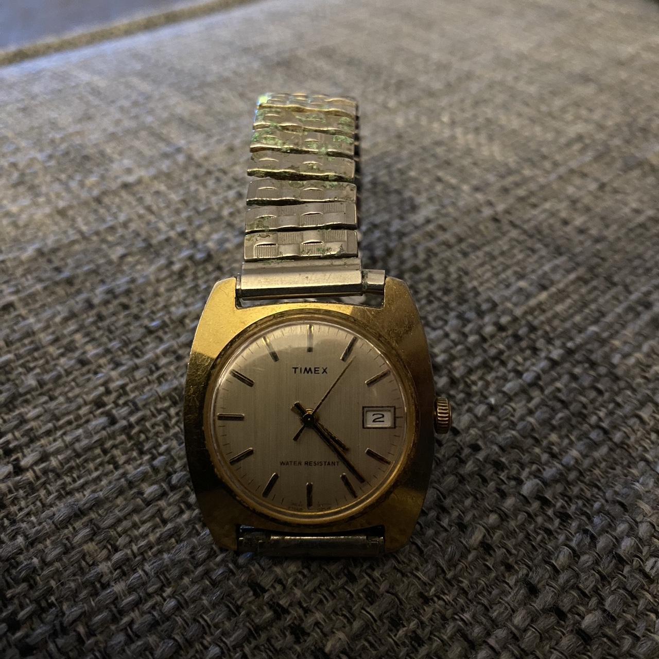 Vintage Timex watch Large face Elasticated strap... - Depop