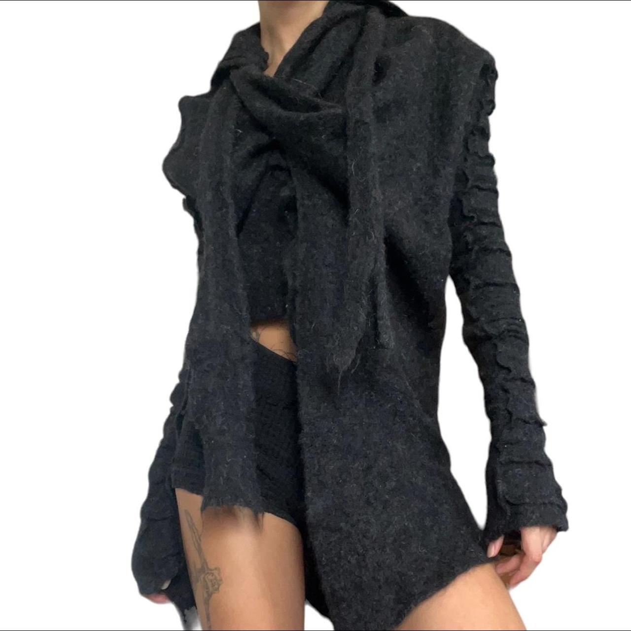 DEMOBAZA mohair deformed wrap around cardigan. Super... - Depop