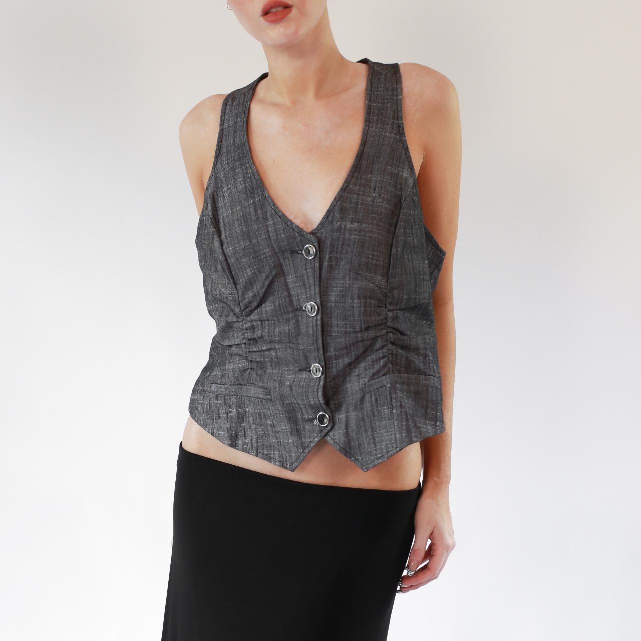 Women's Black and Grey Blouse | Depop