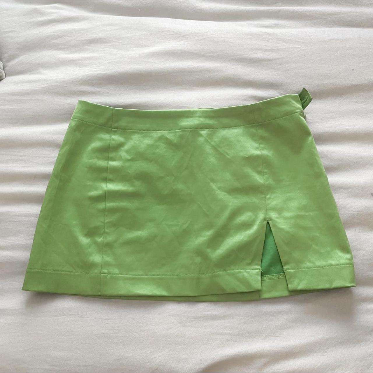 bright green mini skirt from weekday💚💫 size xs only... | Depop
