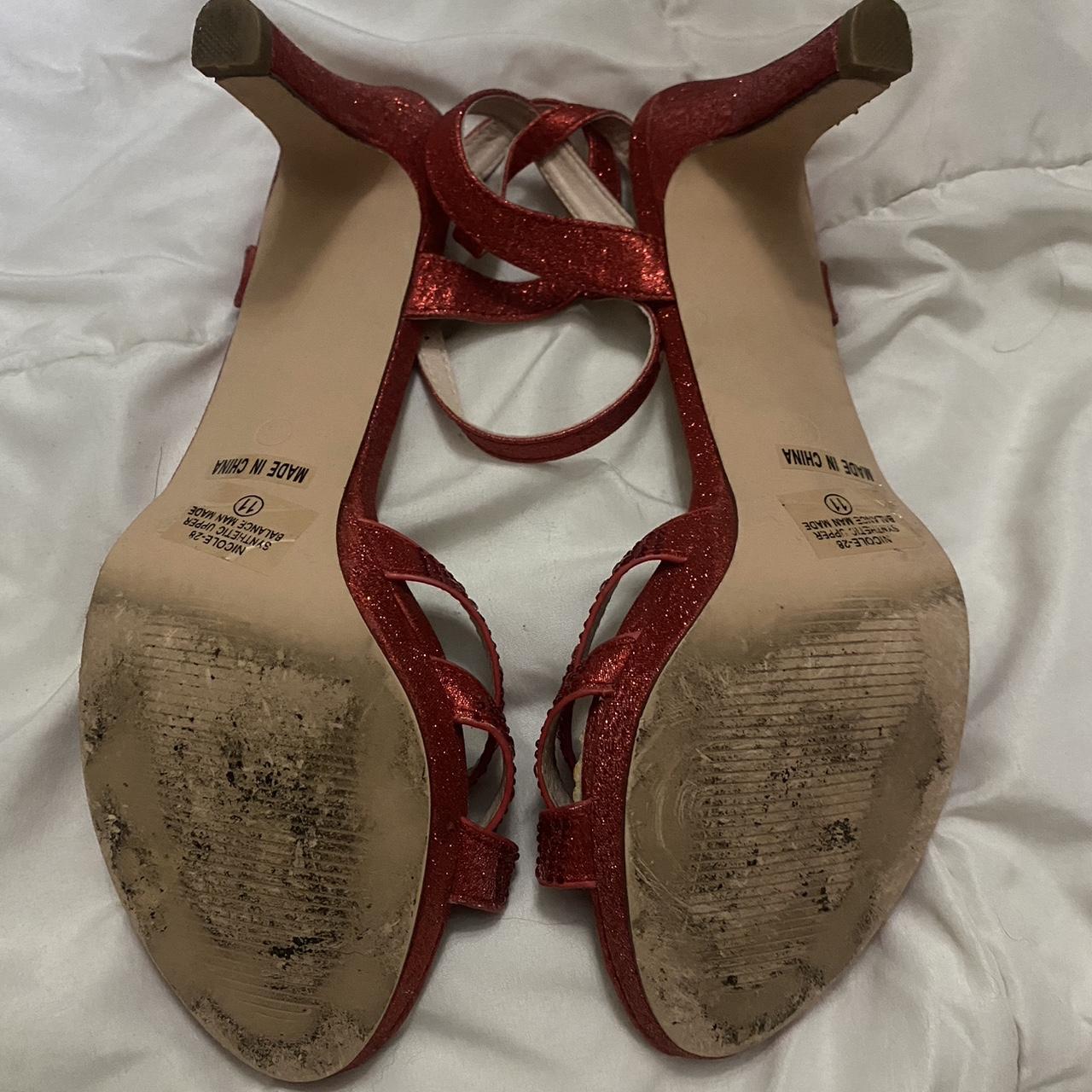 DeBlossom Collection red glitter high heels with... - Depop