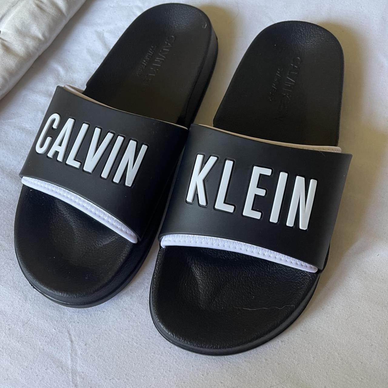 Calvin Klein sliders. Never worn and in perfect... - Depop