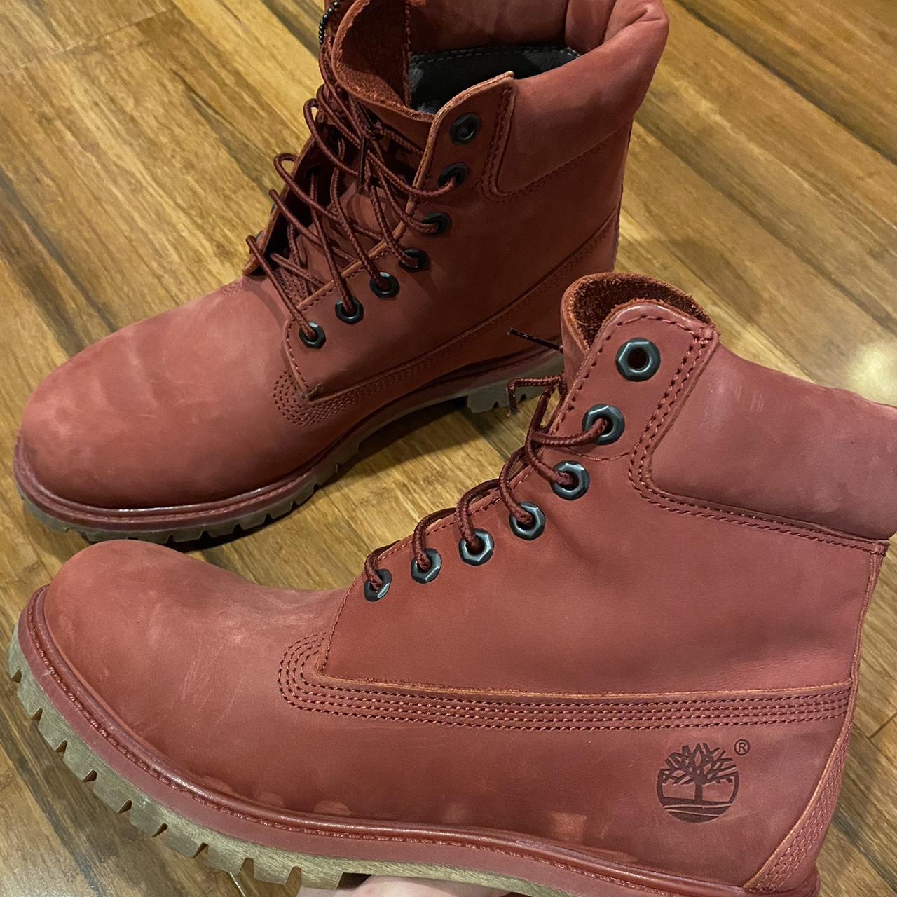 Timberland Men's Red Boots | Depop