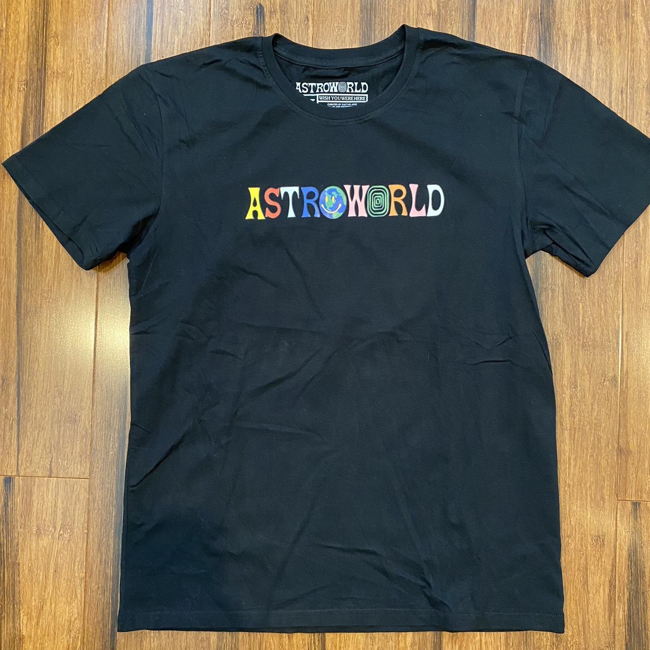 Travis Scott Men's Black and White T-shirt | Depop