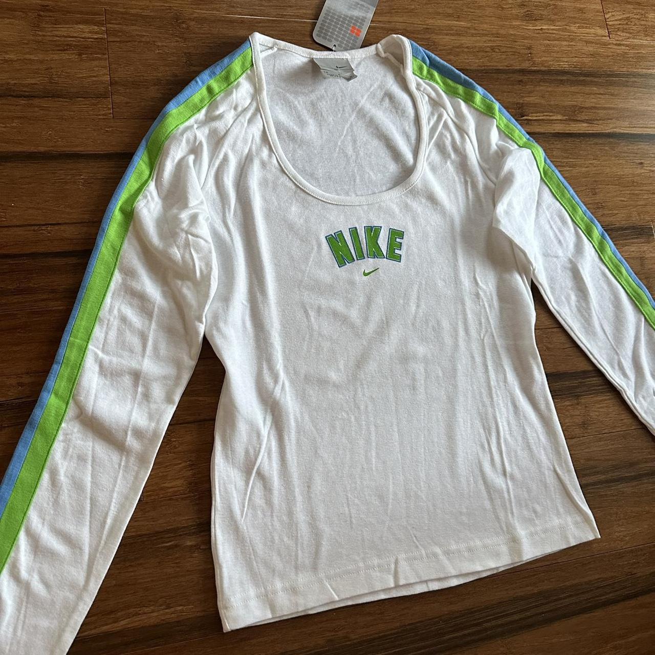 Vintage Nike Center Swoosh Long Sleeve Shirt Size... - Depop