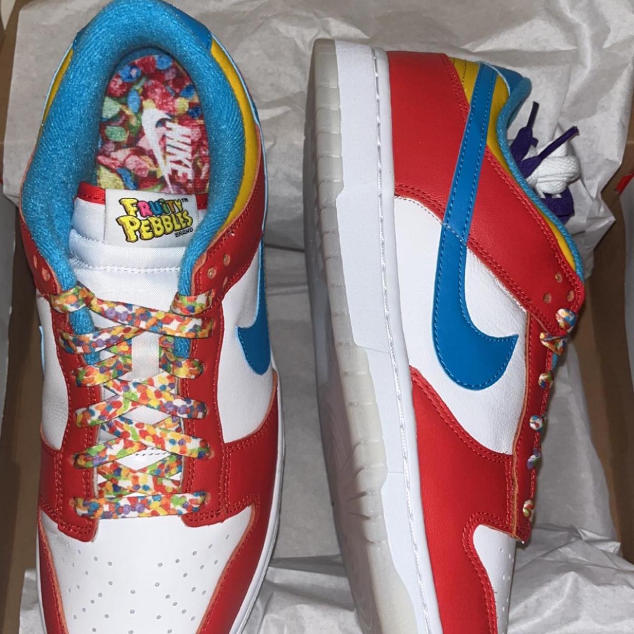 Nike dunks Lebron James fruity pebbles Size... - Depop