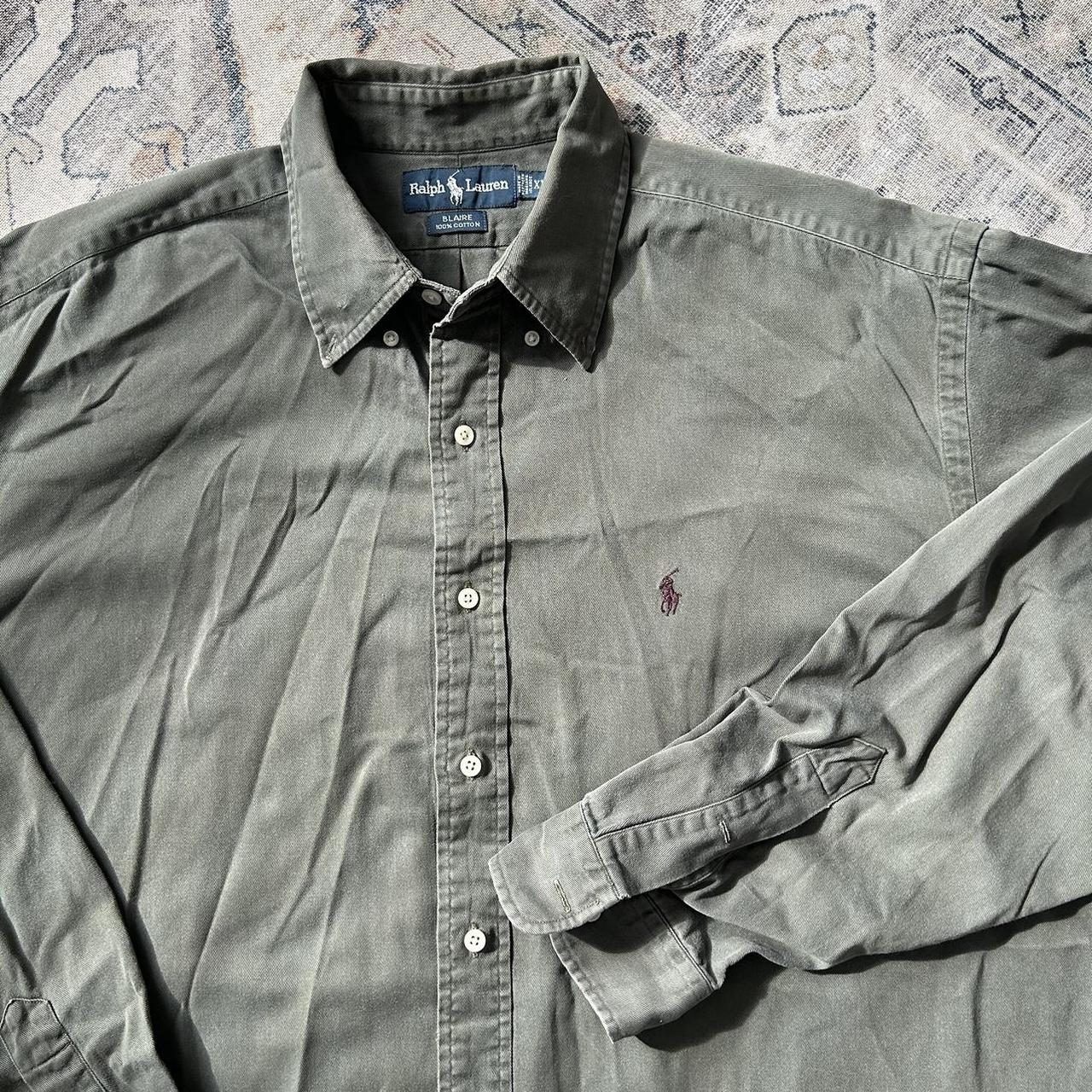 vintage Polo Ralph Lauren green long sleeve button... - Depop