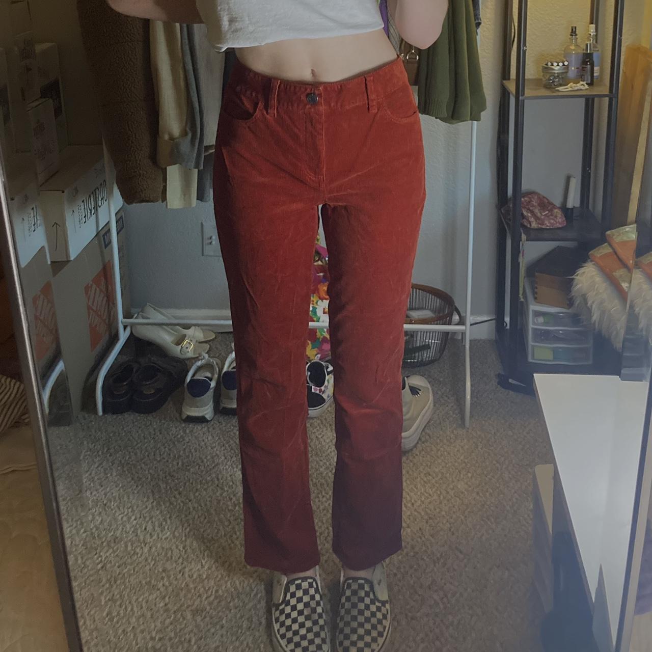Stylish fall red corduroy pants Slightly... - Depop