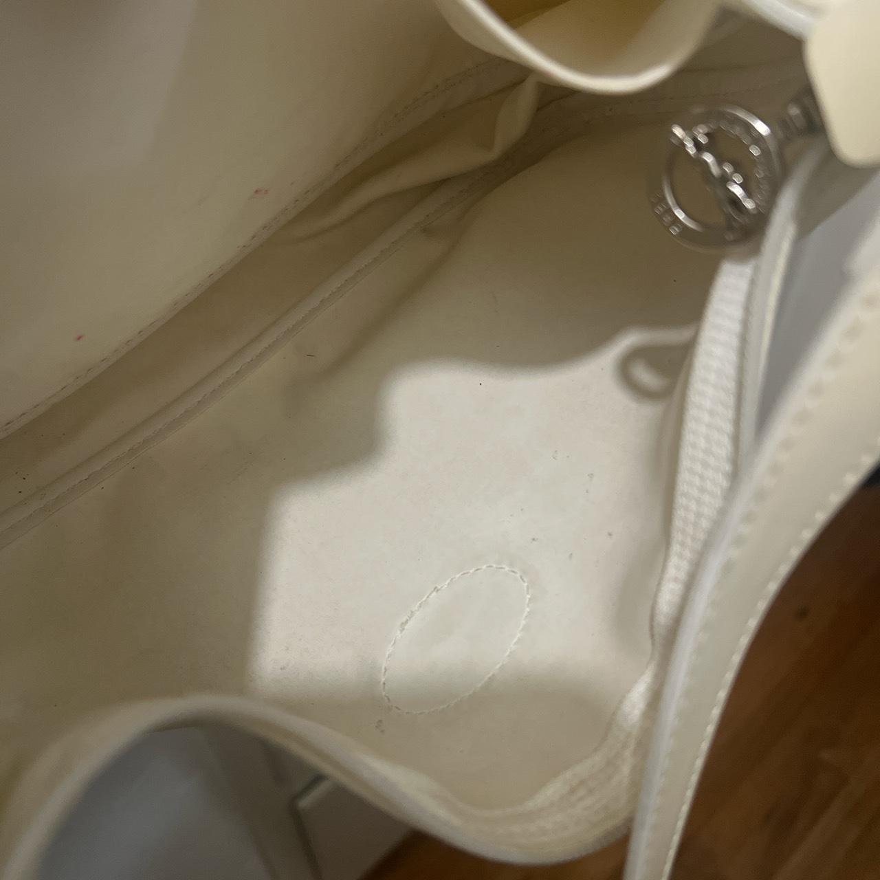 Vintage cream white longchamp shoukder bag Silver... - Depop