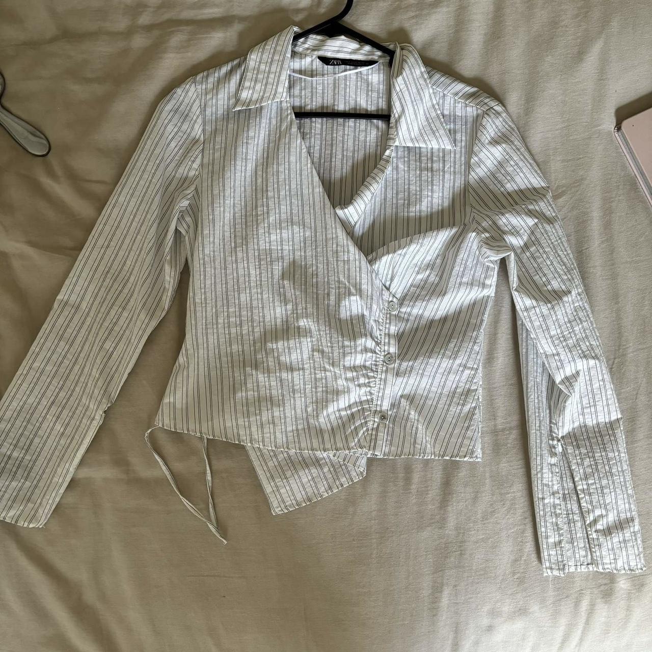 Zara cross over shirt Size small #zara - Depop