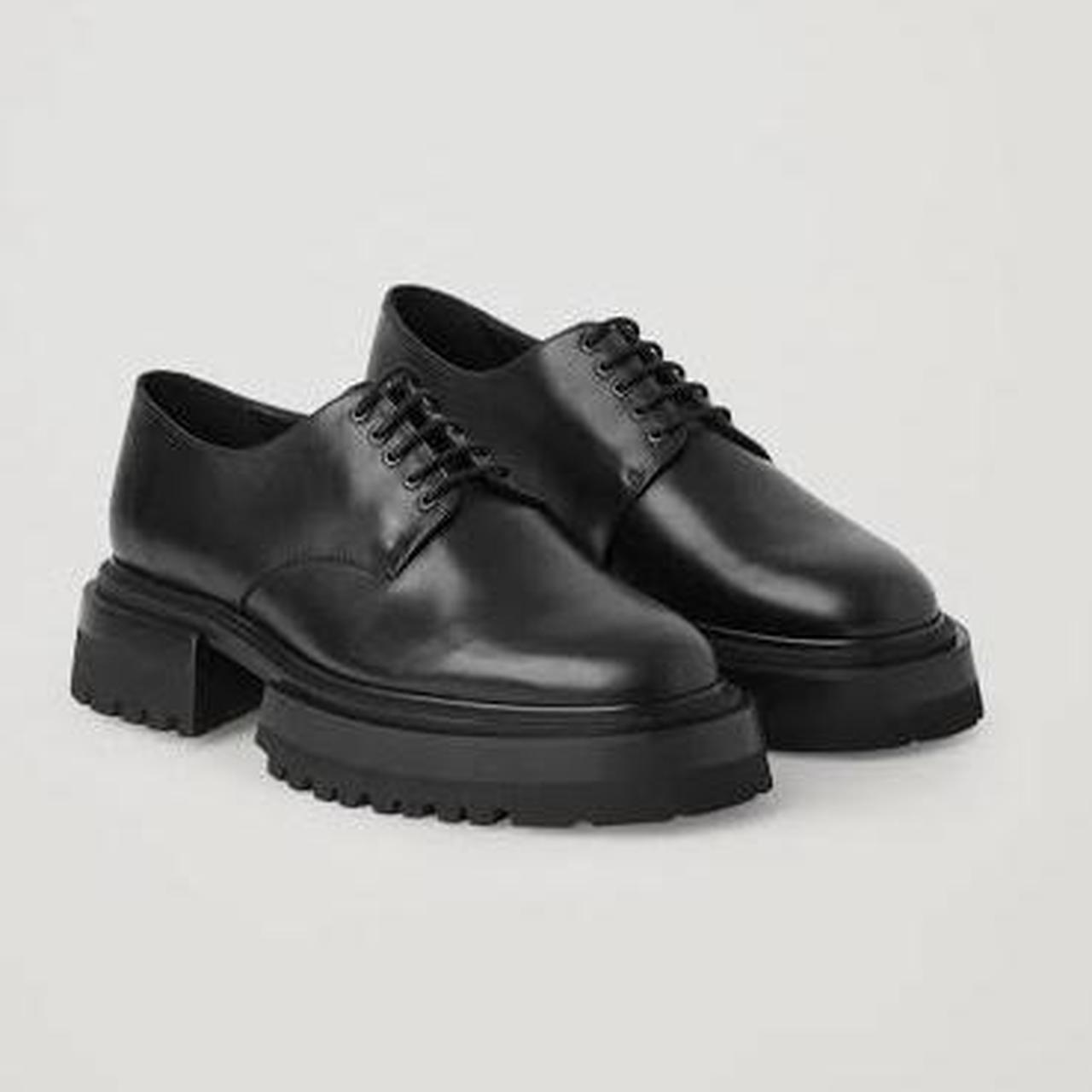 Repop COS chunky derby leather shoes in size EU... - Depop
