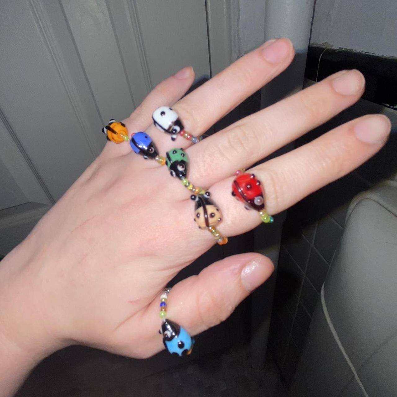 lady bug rings, multiple sizes and colors pm with... - Depop