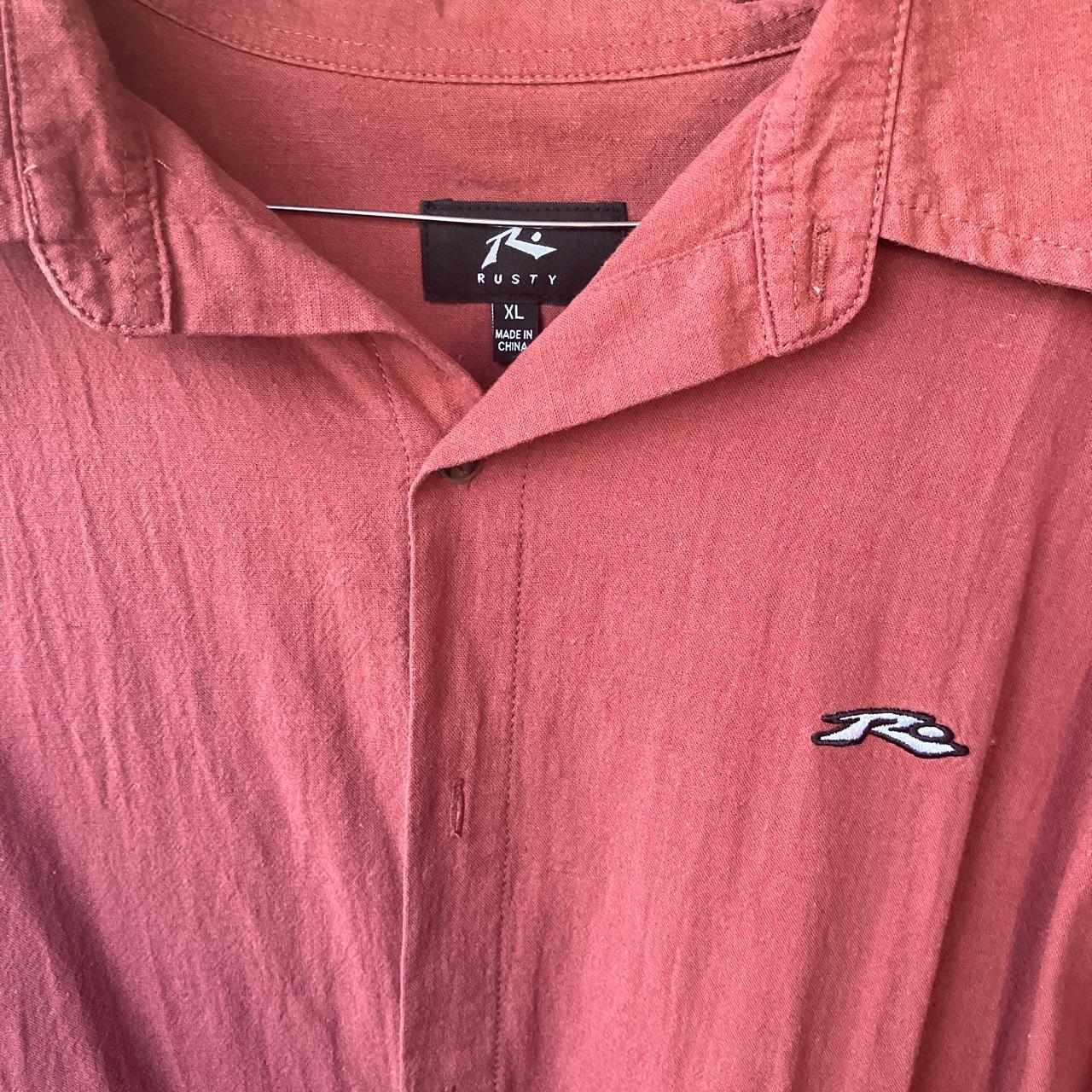 Mens Rusty button up tee / size XL / in perfect... - Depop