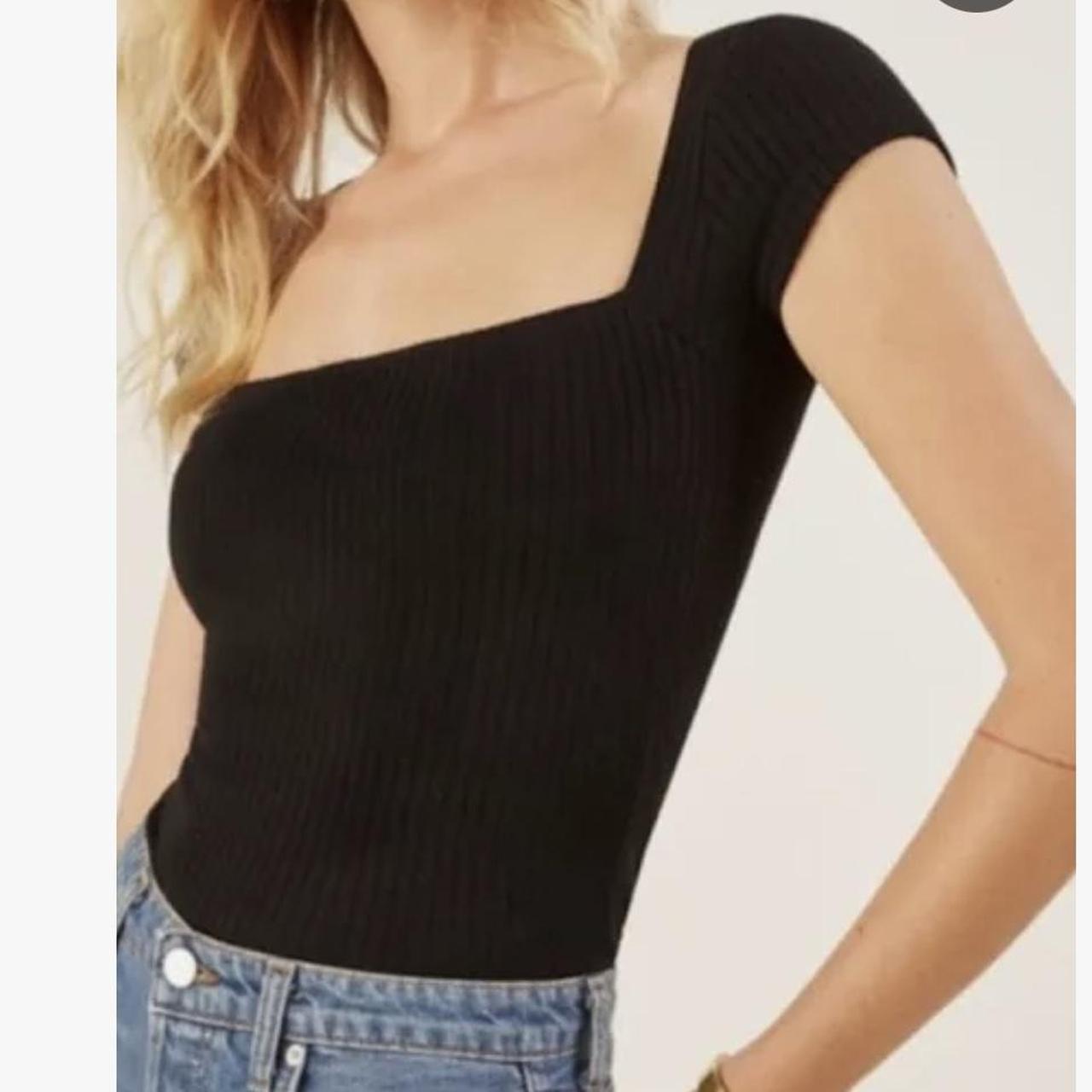 Reformation Square Neck Knit Top Size... - Depop