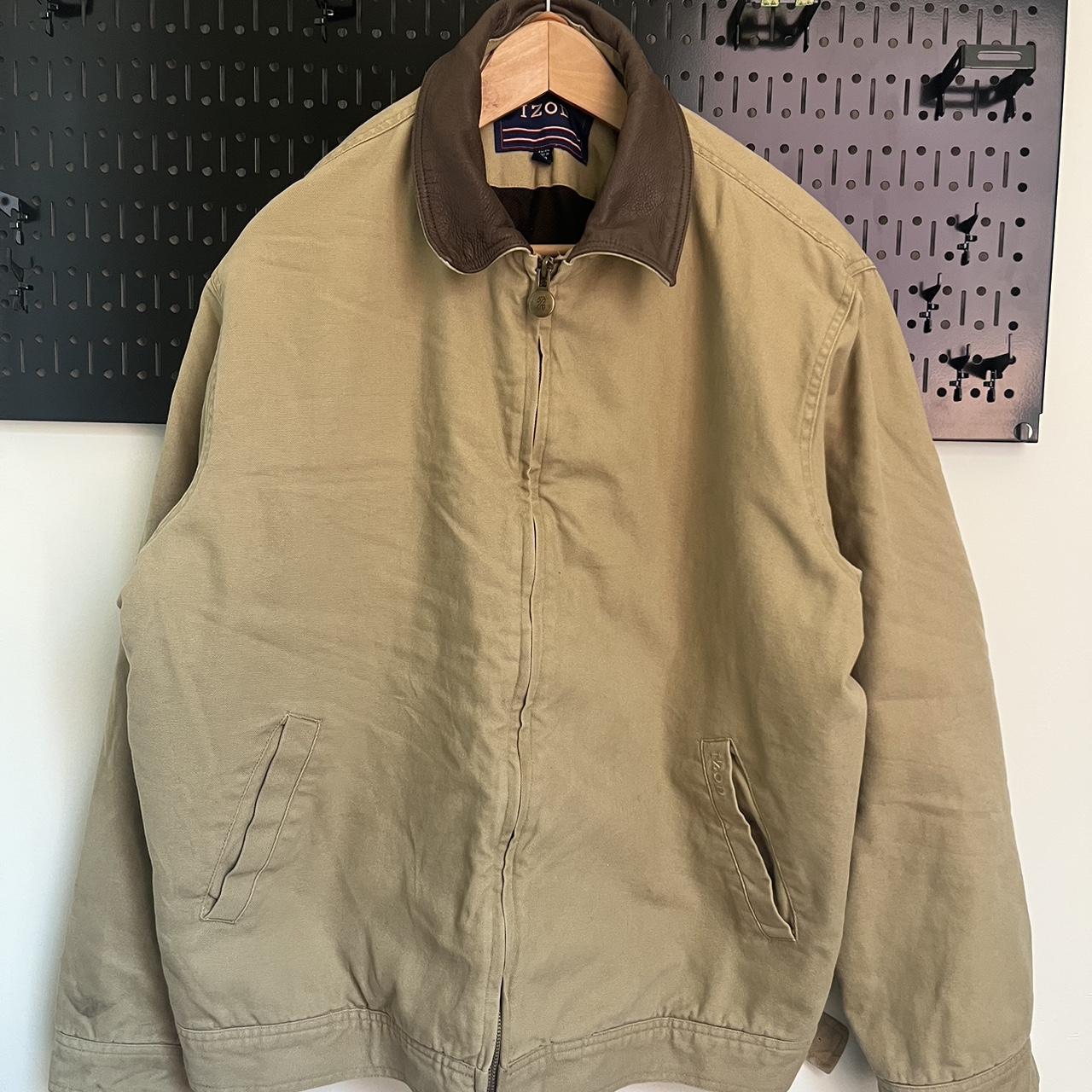Carhartt Work Jacket Look-alike Leather collar... | Depop