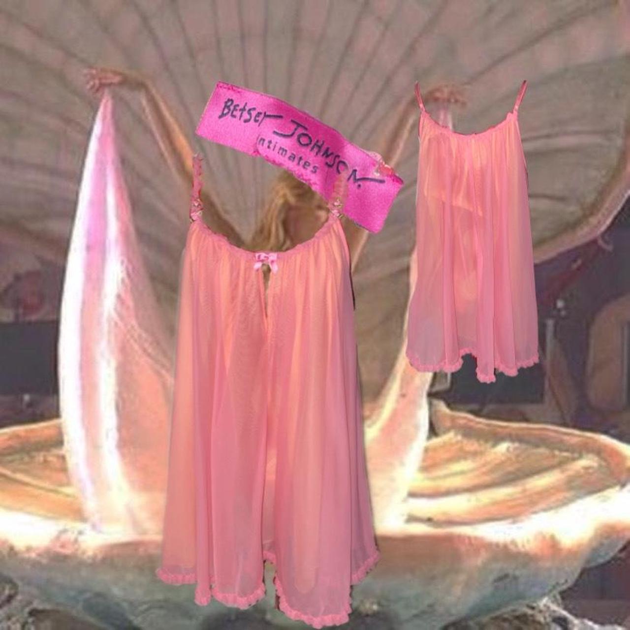 Betsey Johnson Womens Pink And Tan Nightwear Depop